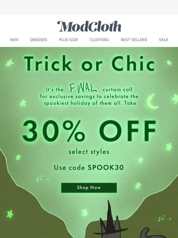 Modcloth Email Newsletters: Shop Sales, Discounts, and Coupon Codes