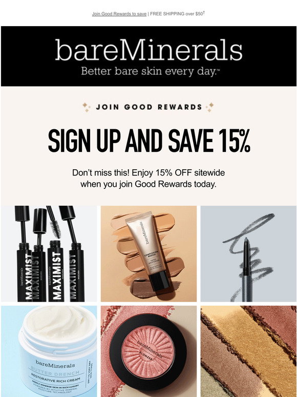 bareMinerals: LAST CHANCE! 15% OFF sitewide | Milled