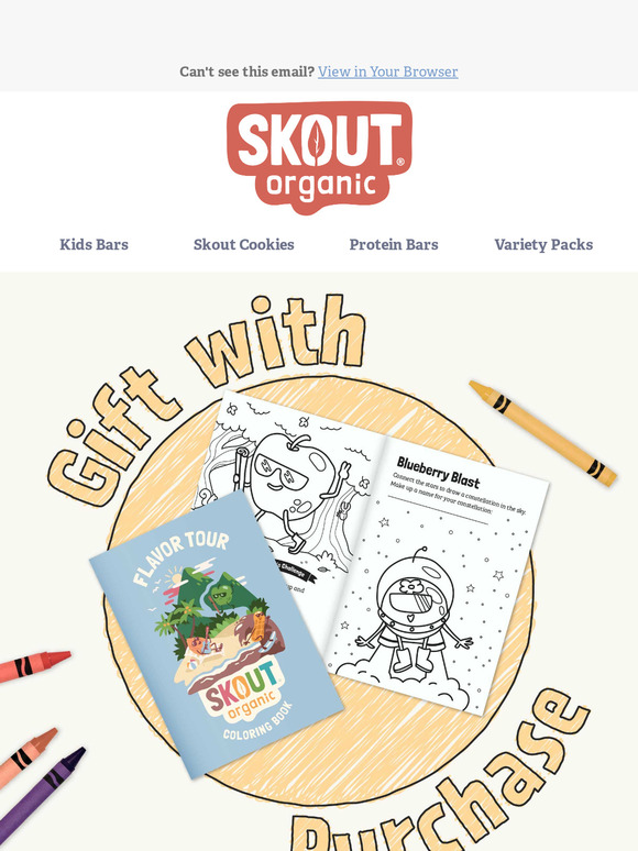Skout Organic: Get a Free Coloring Book with Every Order! 🤩 | Milled