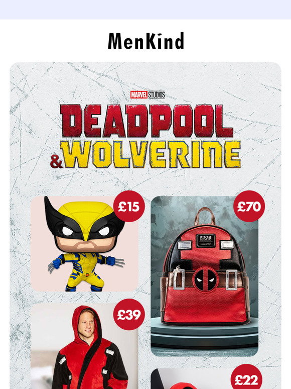 Menkind: Selling Fast: Deadpool & Wolverine Merch! | Milled