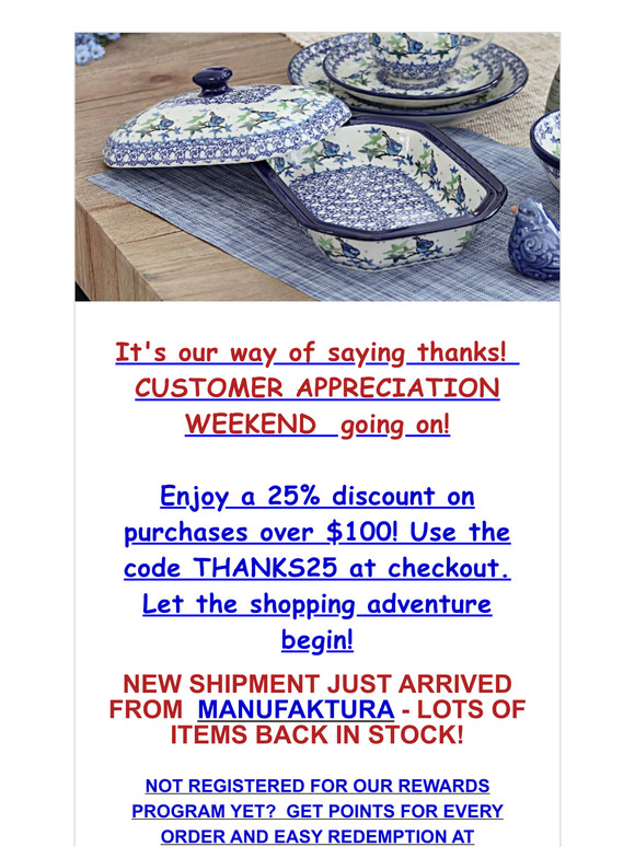 Blue Rose Pottery: A Thank You Message: 25% Off on Orders Over $100 🍃 ...