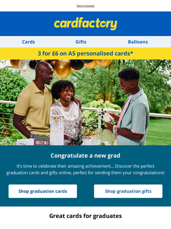 Card Factory: Celebrate a well deserved graduation! 🎓 | Milled