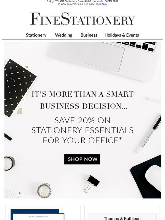 FineStationery: 20% Off Stationery Essentials for Your Office | Milled