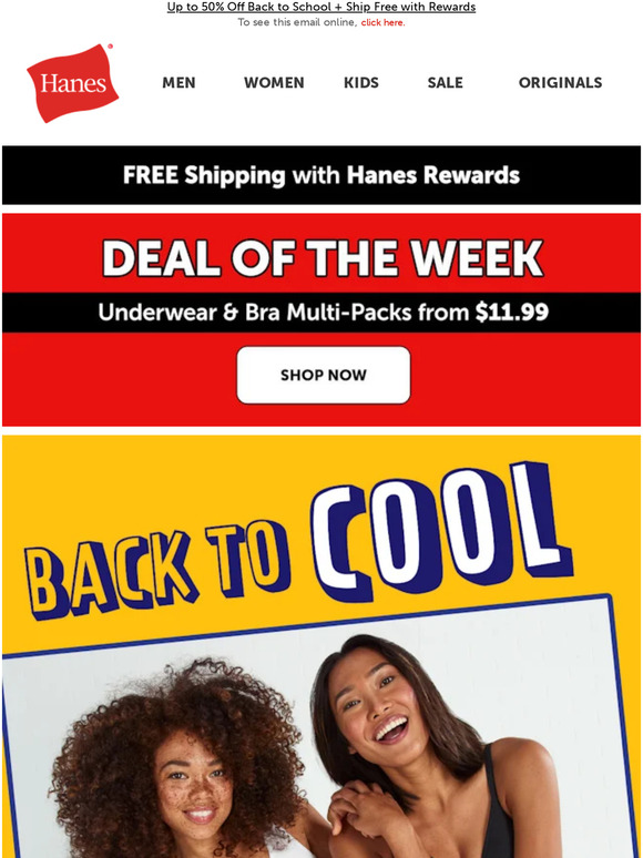 Hanes Email Newsletters: Shop Sales, Discounts, and Coupon Codes