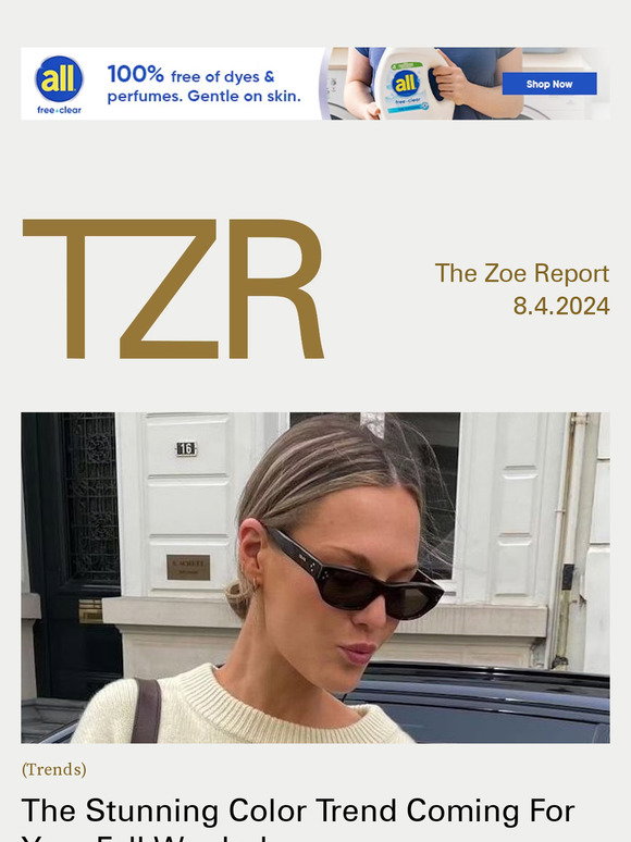 The Zoe Report: The Stunning Color Trend Coming For Your Fall Wardrobe ...