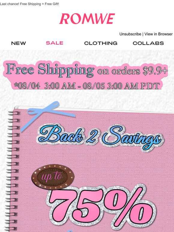 ROMWE: A SALE STORM is coming! There's Still Time... 99% OFF Plus FREE ...