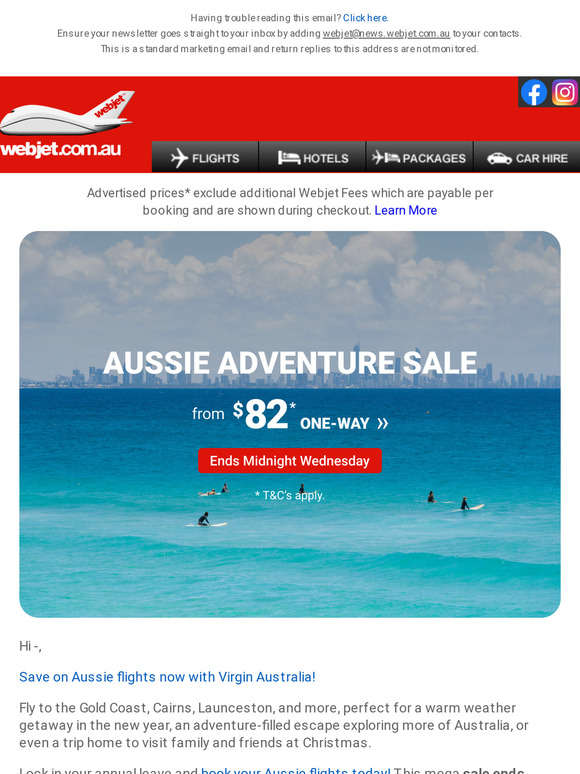 Webjet: Gold Coast from $82* one-way during Virgin Australia's Aussie ...