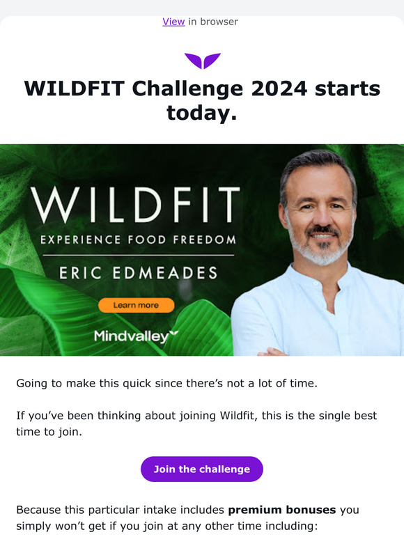 Mindvalley: The WILDFIT Food Freedom Challenge 2024 starts today | Milled