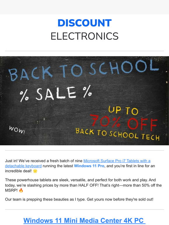 Discount Electronics: HALF PRICE Surface Pro i7 Windows 11 Tablet | Milled