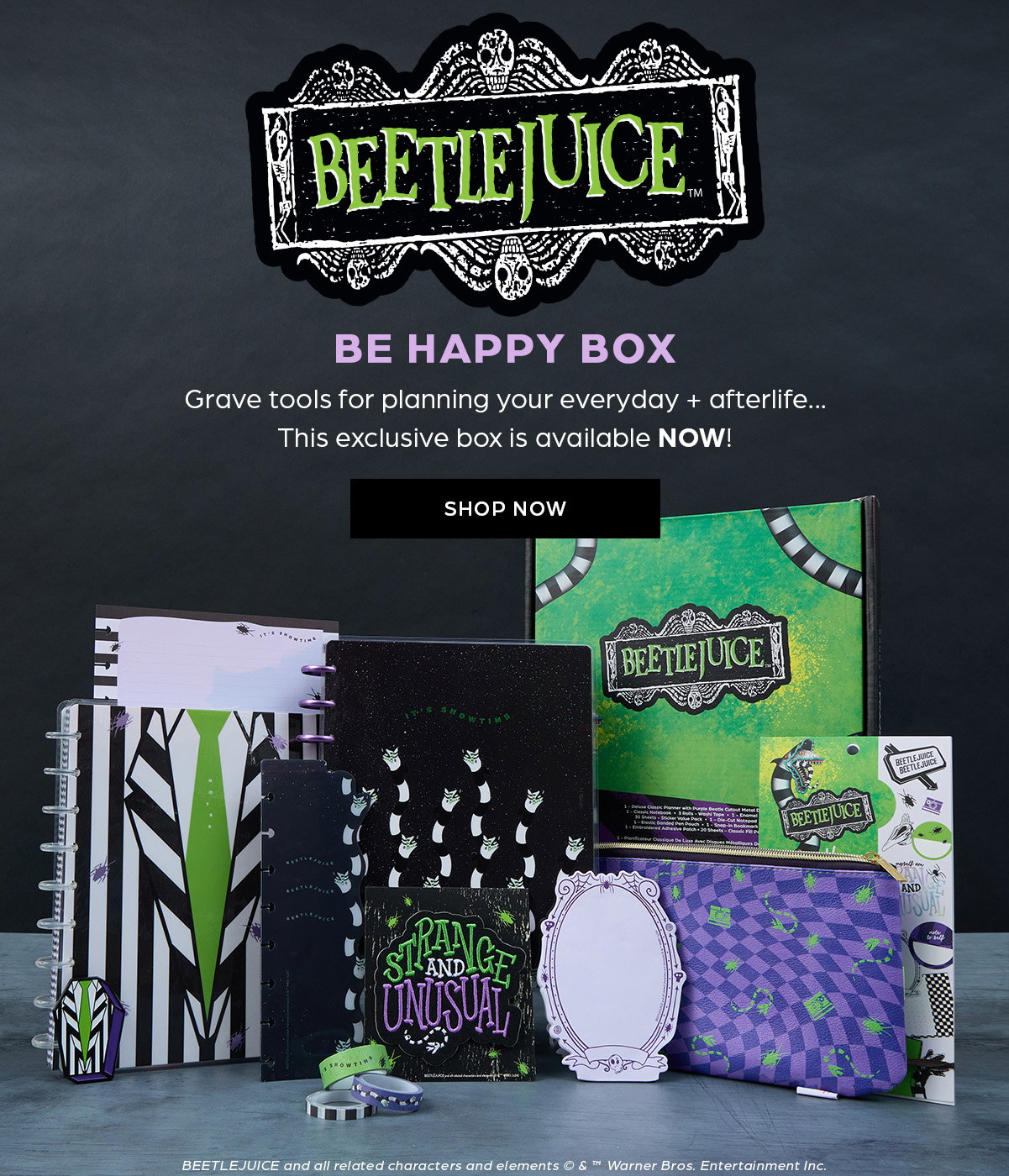 The Happy Planner: EXCLUSIVE Beetlejuice Be Happy Box 💜💚🖤 | Milled