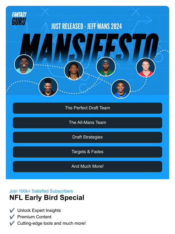 Fantasy Guru: Unveiling the 2024 Jeff Mans MANSifesto: Your Guide to Fantasy Dominance! | Milled