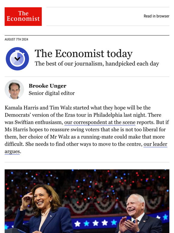 The Economist: Can Harris-Walz win over moderates? | Milled