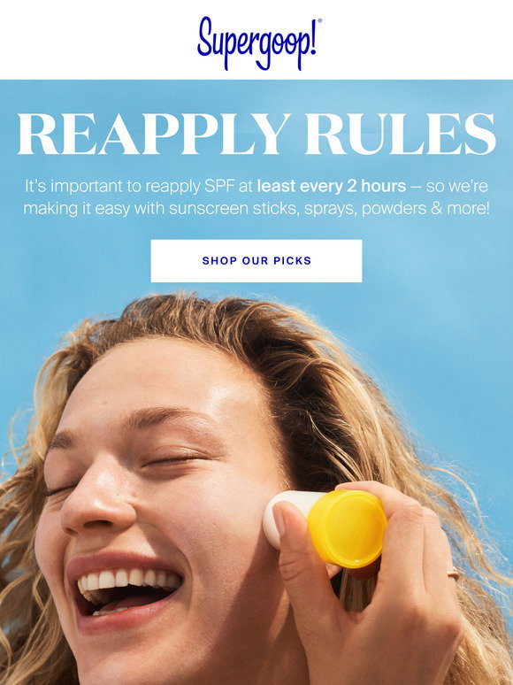 Supergoop: How To: Reapply SPF This Summer | Milled