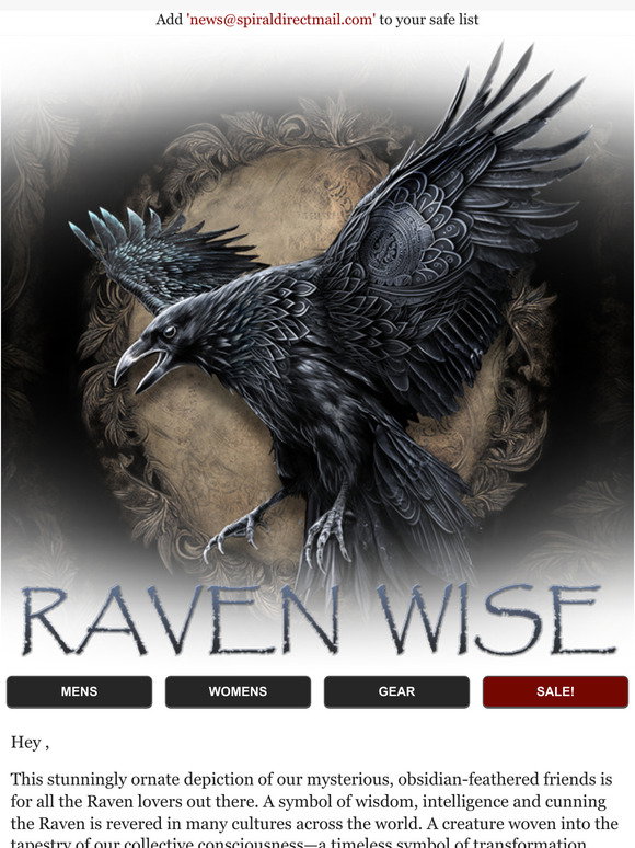 Spiral Direct: A symbol of intelligence and cunning! - RAVEN WISE | Milled