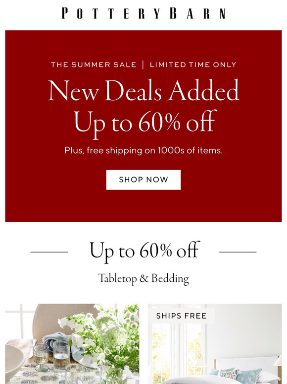 Pottery Barn Email Newsletters: Shop Sales, Discounts, and Coupon Codes