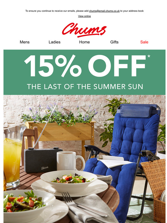Chums: Enjoy the summer sun with 15% off our collection | Milled