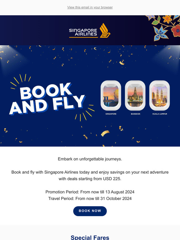 Singapore Airlines: Book and Fly with Singapore Airlines | Milled