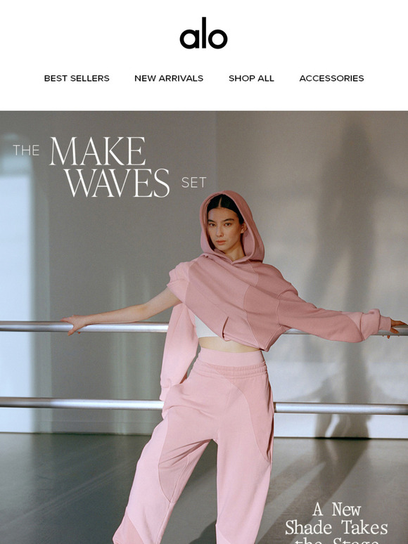 Alo Yoga: New Drop: Make Waves in pink | Milled