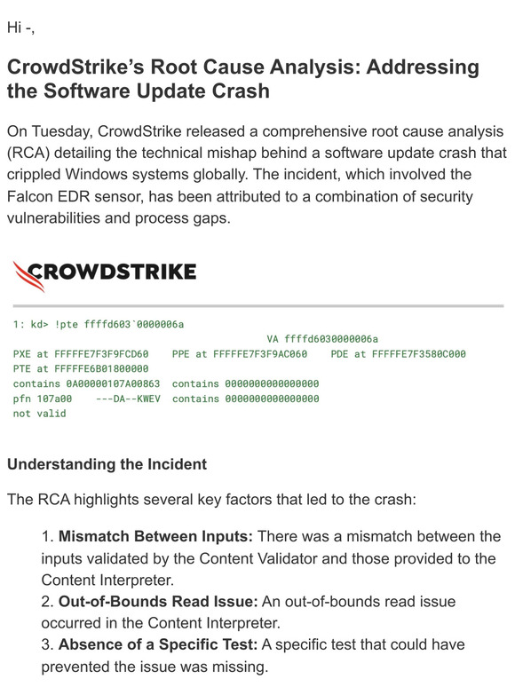 StationX: 🔒 CrowdStrike’s Root Cause Analysis | Milled