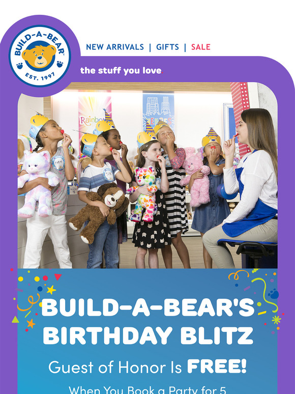 Build-A-Bear: FREE Birthday Package for the Guest of Honor! | Milled