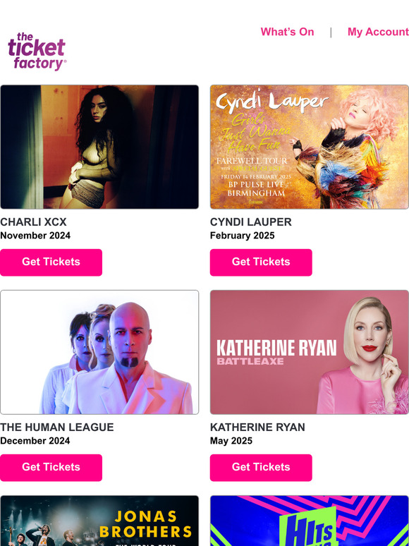 The Ticket Factory: Charli XCX, Cyndi Lauper, The Human League ...