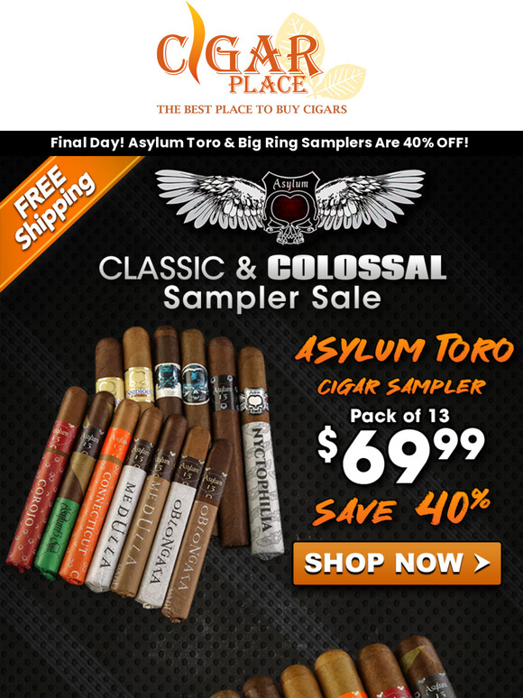Cigar Place: Final Hours! 40% Off Asylum Samplers—13 Premium Cigars ...