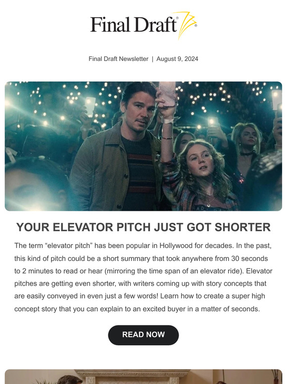 Final Draft: How to craft the perfect elevator pitch 💬 🎬 | Milled