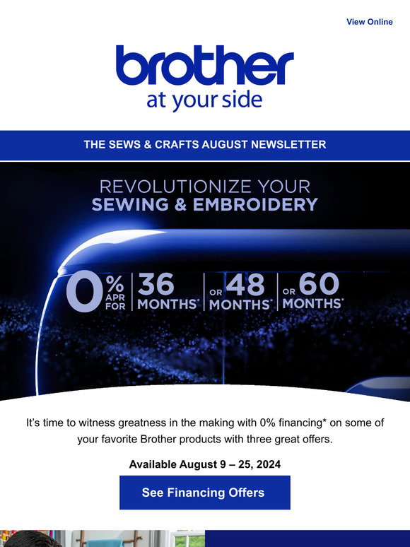Brother: The Brother Sews & Crafts Newsletter - August 2024 | Milled