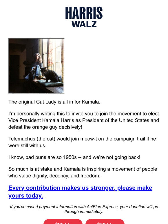 Kamala Harris: The original Cat Lady for Kamala | Milled