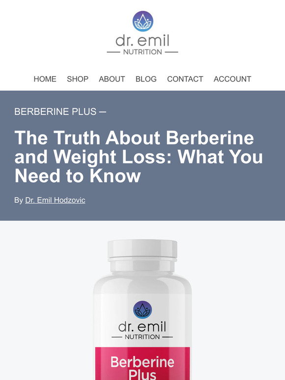 Dr. Emil Nutrition: Berberine and Weight Loss? | Milled