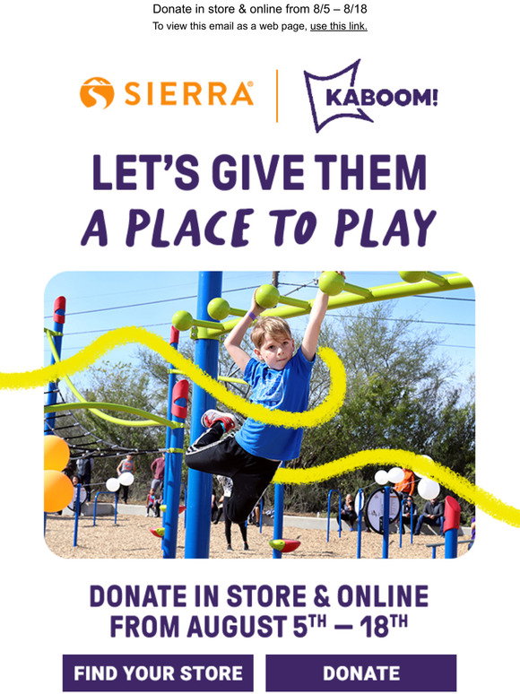Sierra Trading Post: Help give kids places to play with KABOOM! | Milled