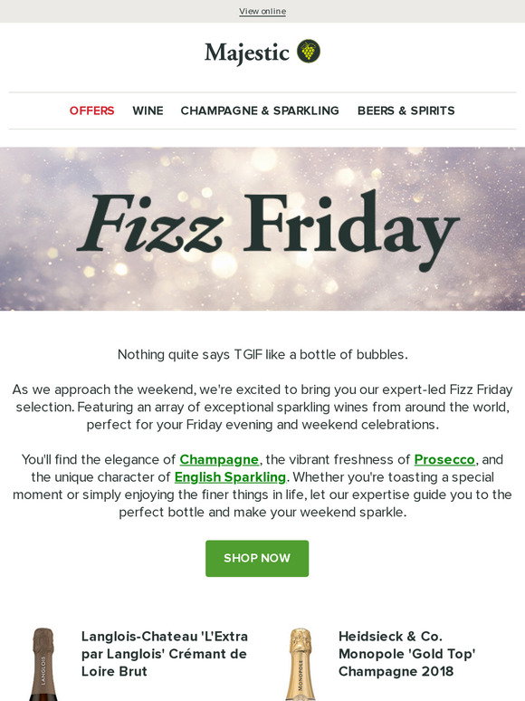 Majestic Wine: Your Fizz Friday bubbles await... 🥂 | Milled