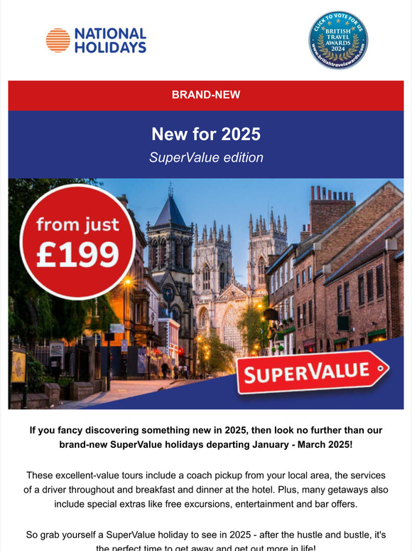 National Holidays: Brand-new tours for 2025: SuperValue edition! | Milled