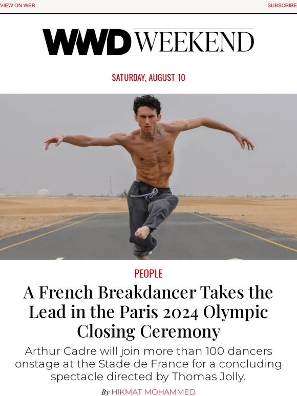 Women's Wear Daily: A French Breakdancer Leads in the Olympic Closing ...