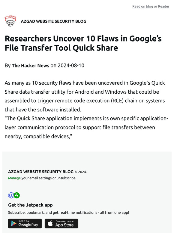AZGAD Security: Researchers Uncover 10 Flaws in Google’s File Transfer ...