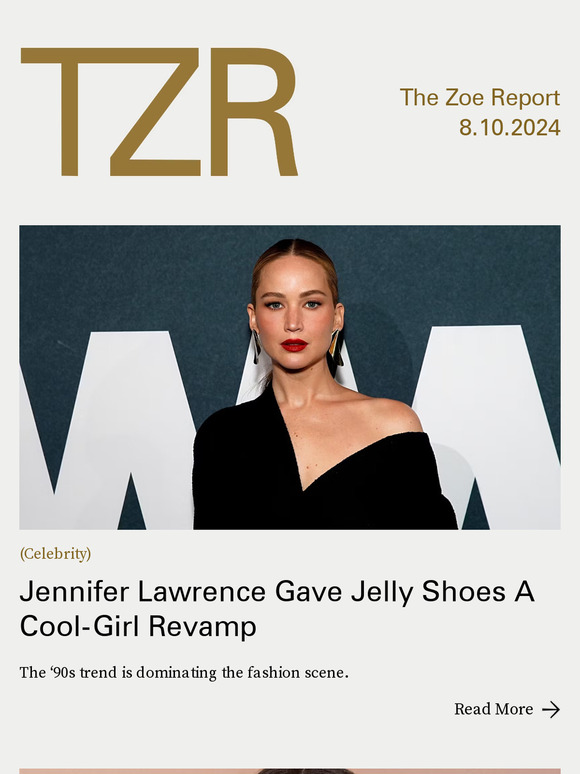 The Zoe Report: Jennifer Lawrence Gave Jelly Shoes A Cool-Girl Revamp ...