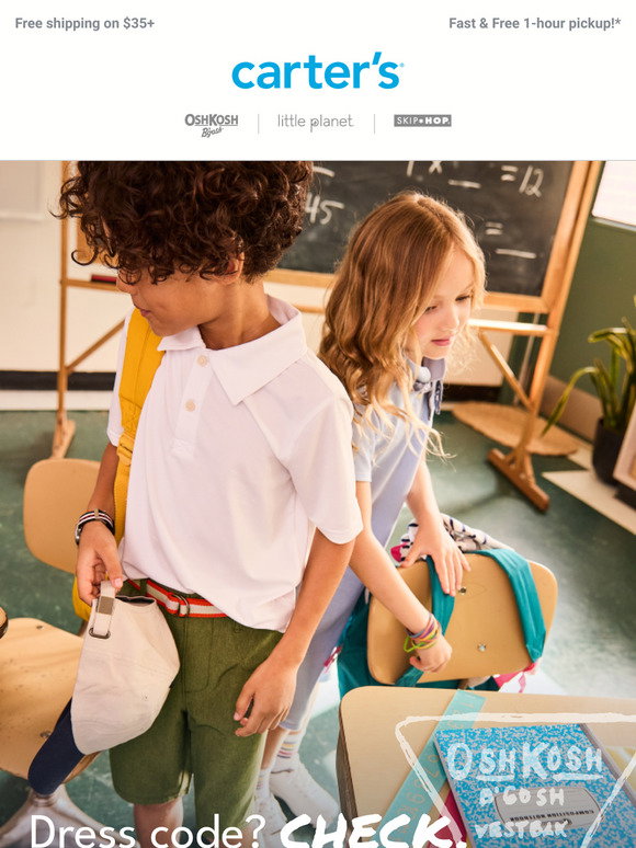 Carter's: Dress code: Uniform styles start at $6 👕 | Milled