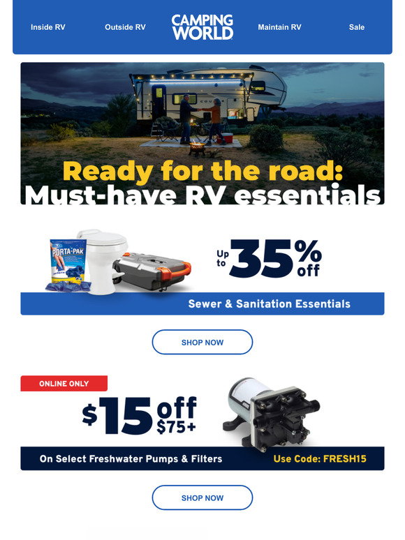 Camping World: Special Savings on Hitches, RV Entry Steps ...