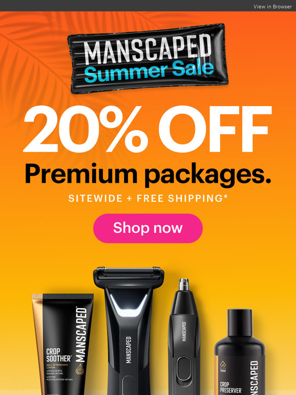 Manscaped: 20% off premium grooming packages | Milled