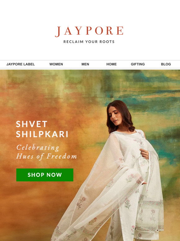 Jaypore: White Harmony: An Ode to the Tricolor of Triumph | Milled