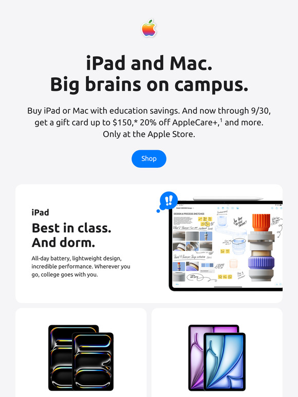 Apple: 🎓 Still time to save on iPad and Mac. | Milled
