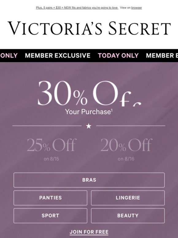 Victoria's Secret Email Newsletters: Shop Sales, Discounts, and Coupon ...
