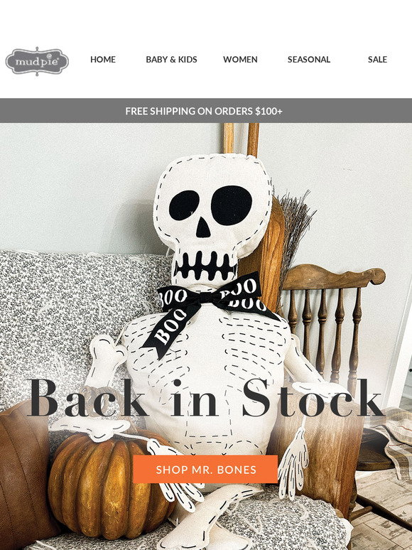 Mud Pie: Our VIRAL Skeleton Sitter is BACK! | Milled