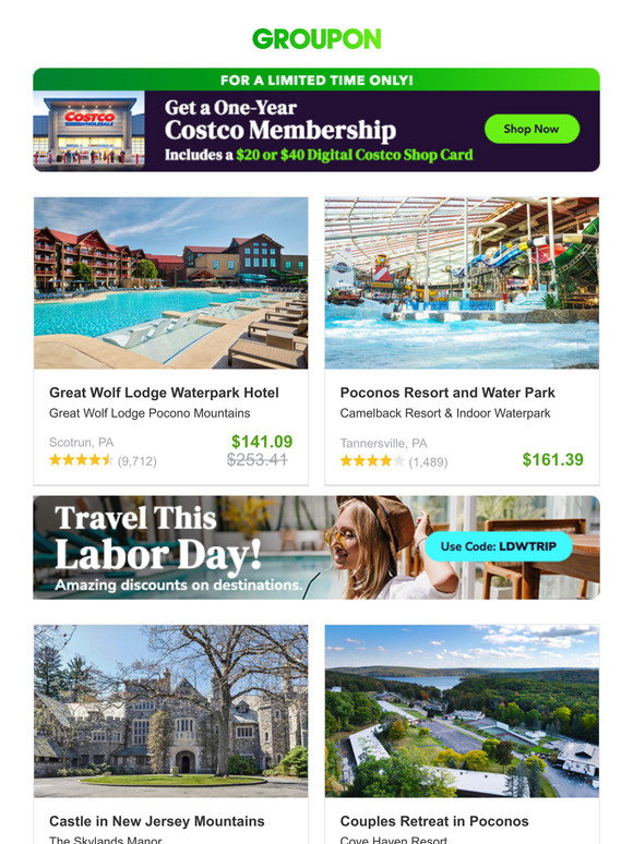 Groupon: Great Wolf Lodge Water Park Resort in the Poconos and More ...