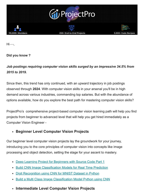 ProjectPro: 13 Best Computer Vision Projects to Grow Your Skills in ...