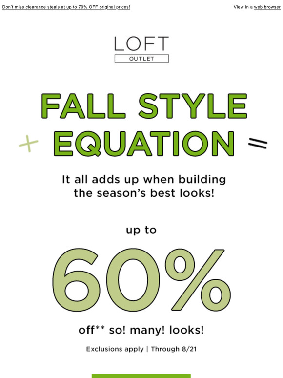 Loft Email Newsletters: Shop Sales, Discounts, and Coupon Codes