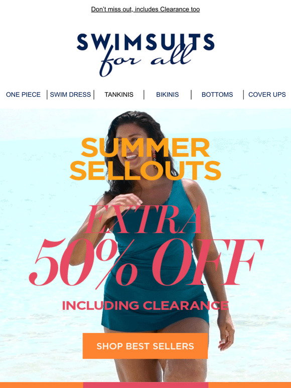 Swimsuits For All: EXTRA 50% off styles selling @ record speed | Milled