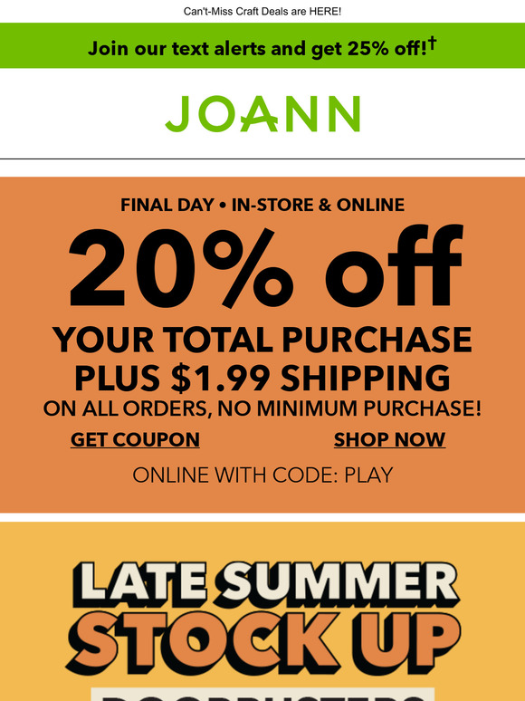 JoAnn: Doorbusters end SOON! Shop NOW! | Milled
