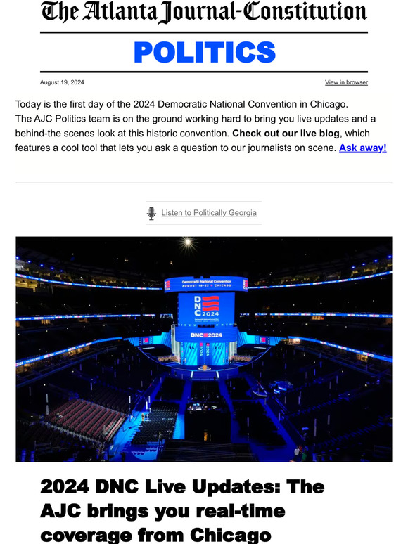 The Atlanta Journal-Constitution: Politics | 2024 DNC Live Updates: The ...