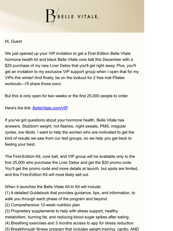 Beachbody: The VIP Site is OPEN for Belle Vitale! | Milled